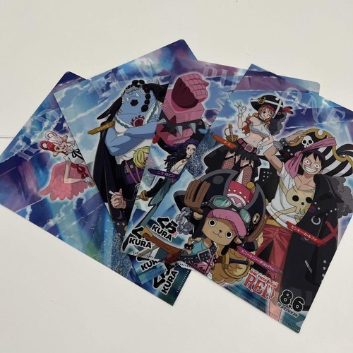 One Piece Clear File Set of 4, A4, Luffy Zoro Sanji Uta, Collab, Used ...