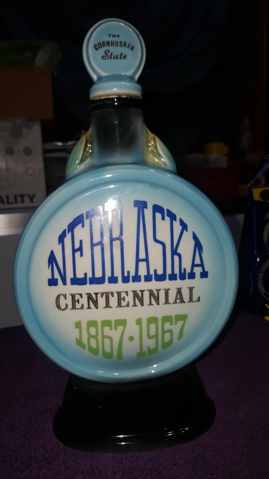 VINTAGE JIM BEAM NEBRASKA CENTENNIAL 1867-1967 REGAL CHINA BOURBON ...