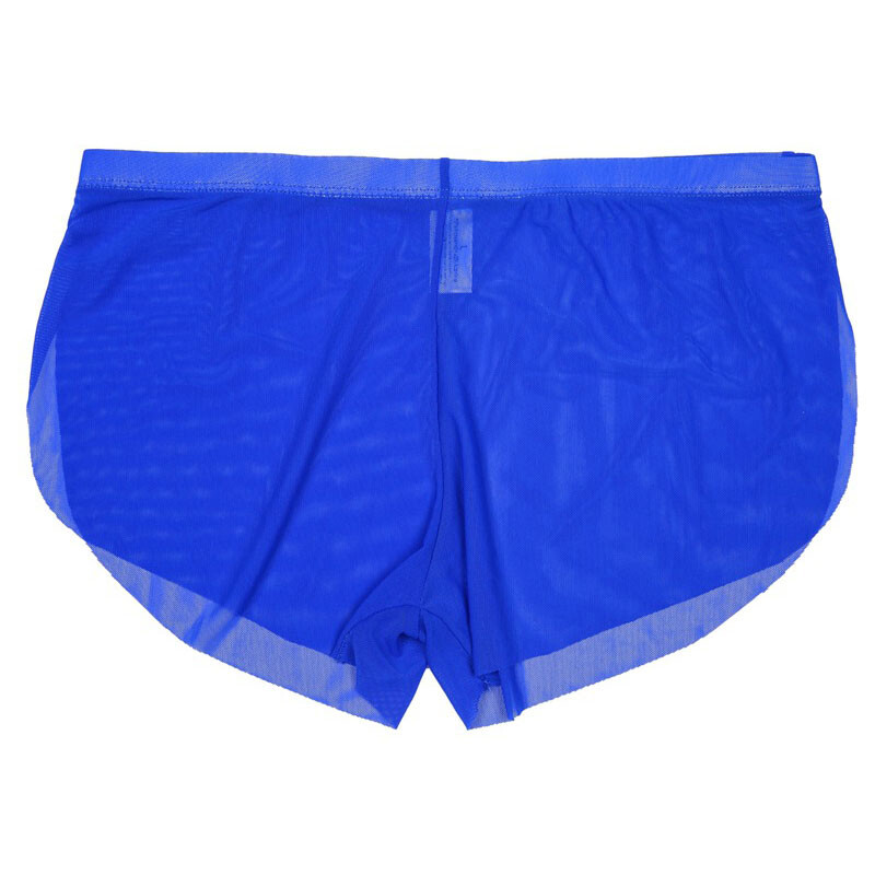 Men Sexy Sheer See Through Boxer Briefs Underwear Mesh Shorts Trunks ...