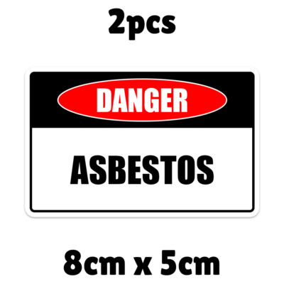 2 x Asbestos Danger Warning Safety Sign Label Sticker Decal | eBay ...