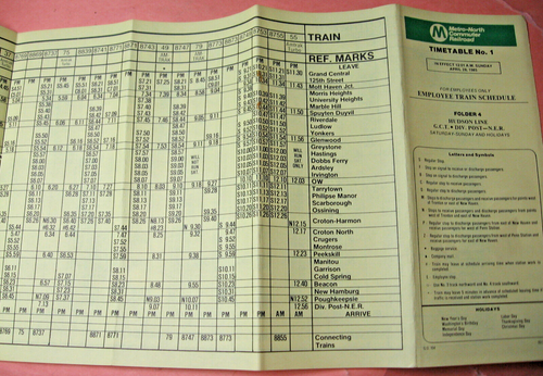 April 1985 Metro-North Railroad Timetable - Number 1 - Folder 4 | eBay