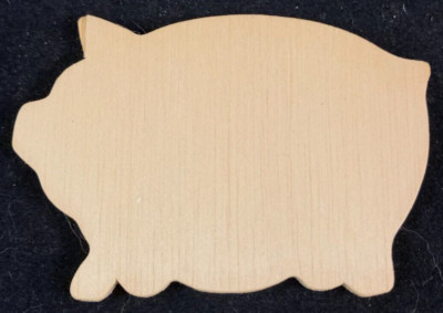 Wooden Cut Out - Pig Shape - Approx. 2 7/8 in x 1 7/8 in x 1/4 in | eBay