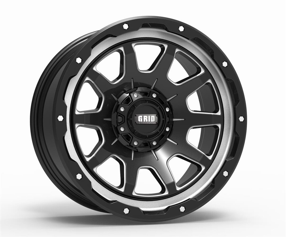 Grid Wheels 20x9 0 8x165.1 125.50 GD15 Gloss Black w/ Milled Accents ...