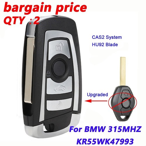 Upgraded Flip Remote Key Fob CAS2 For BMW 3 5 7 KR55WK47993 315MHZ HU92 ...