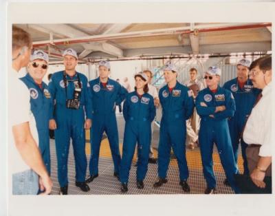 STS-49 Flight crew is at the 195ft level learning about pad -8 x 10 Photo | eBay