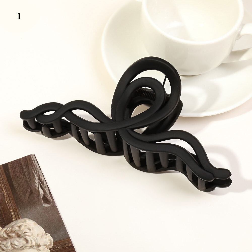 Women Hair Claw Shark Clips Matte Large Double Cross Wave Hairpin Clamp ...