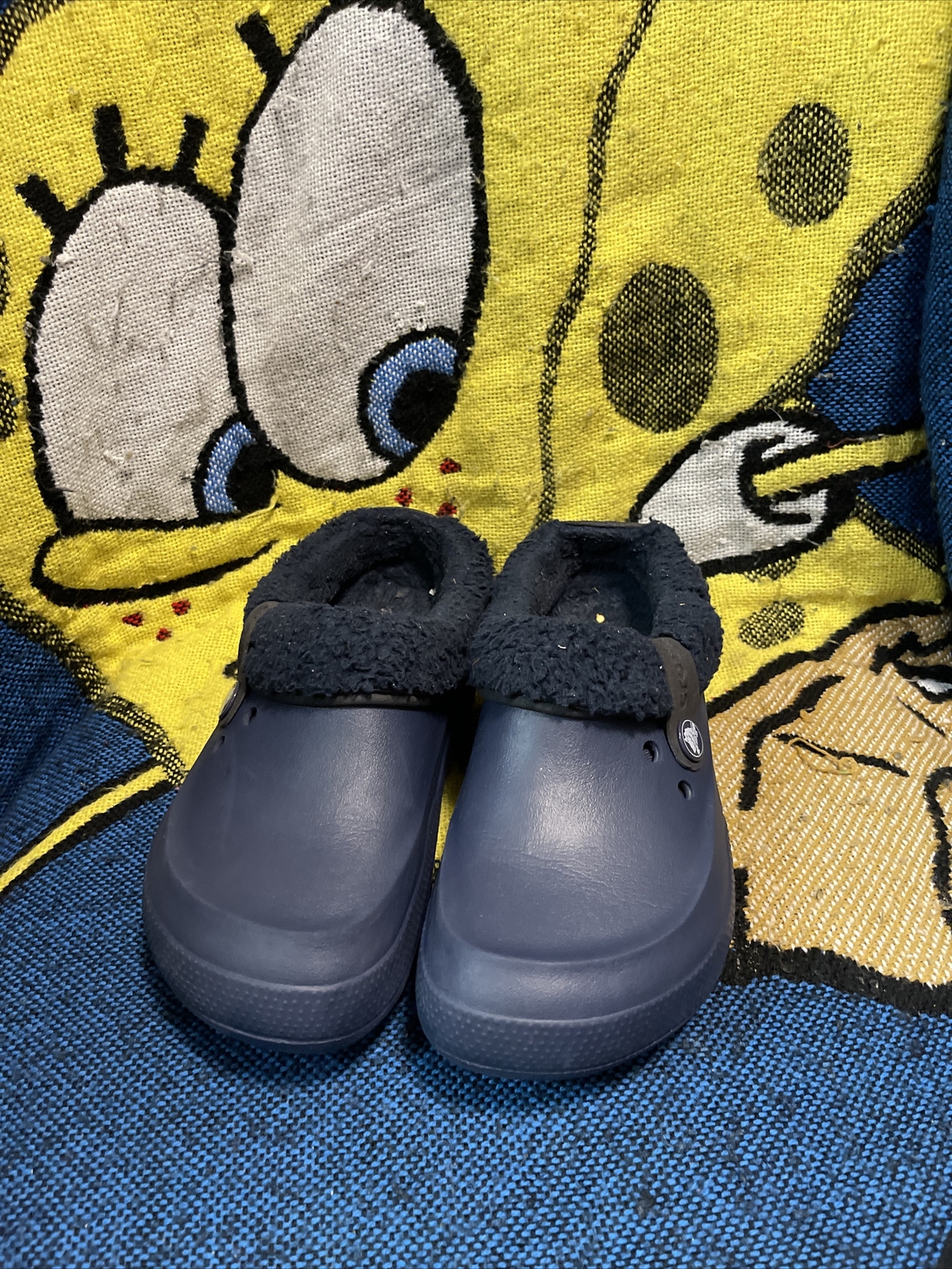 Crocs Blitzen III Navy Blue Lined Faux Fur Clogs Men'… - Gem