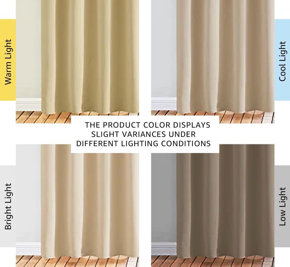 Biscotti Beige Blackout Curtains 84 inches Long for Bedroom - Thermal ...