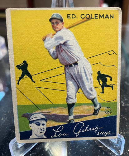 Ed Coleman, 1934 Goudey with Lou Gehrig photo and Recomendation!!! | eBay