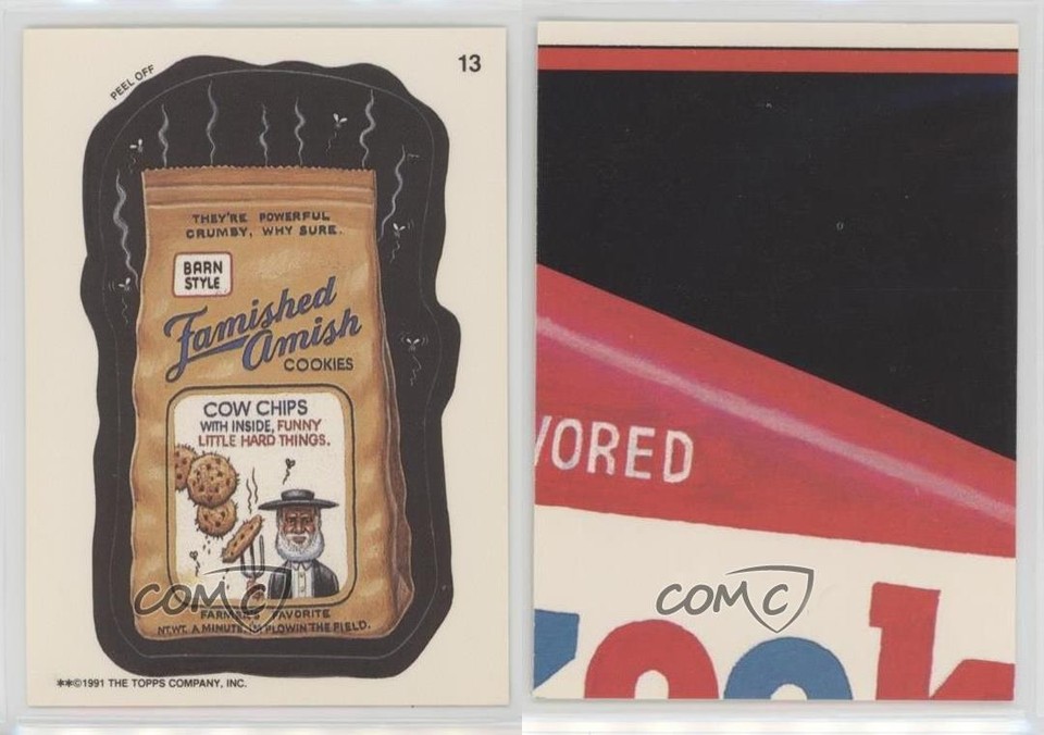 1991 Topps Wacky Packages Famished Amish Cookies (Puzzle Piece Back ...