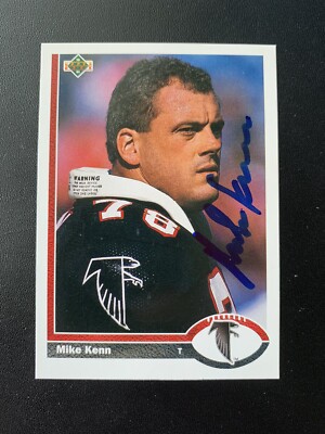 Mike Kenn Signed 1991 Upper Deck #42 Card Atlanta Falcons Autograph COA ...