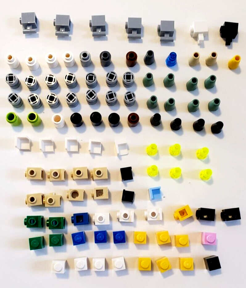 LEGO Lot of 100 Assorted 1 X 1 Bricks, Cones, Panels & Wheels ...