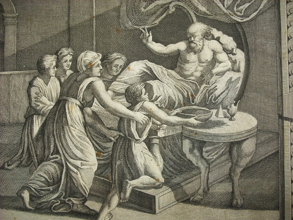 Engraving XVIII Genesis Xxvii Isaac Jacob engraved by Bianchi from Raph ...