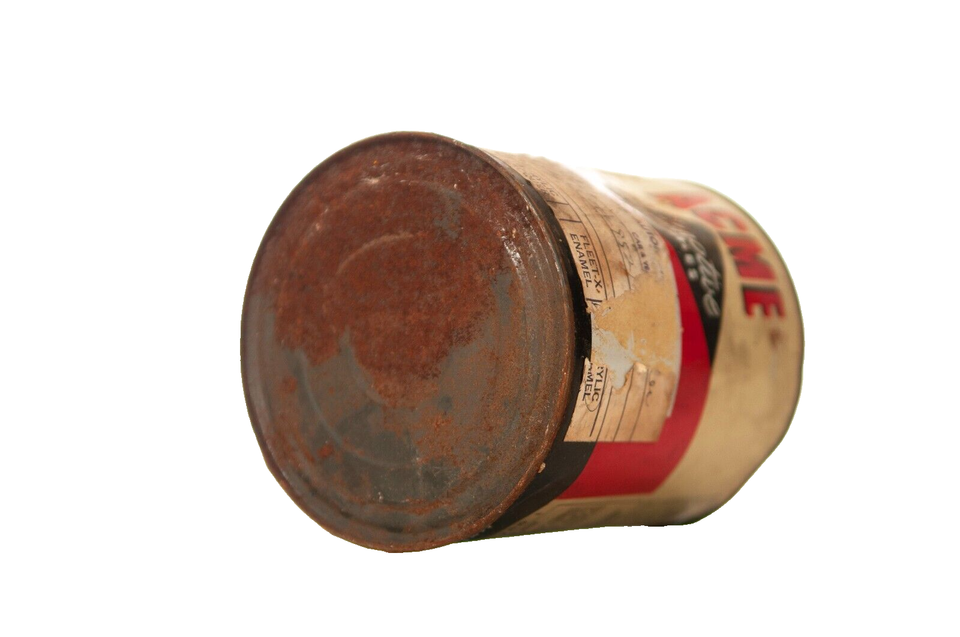 3 Vintage ACME Automotive Car Finish Paint Cans quart Size yellow green ...