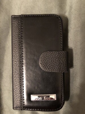 Brand New! Unisex TOM KOU Black Wallet-Cover For iPhone 4G/4GS | eBay