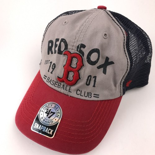 Red Sox Baseball Club 1901 Hat Unstructured Trucker Cap Gray Blue Red ...
