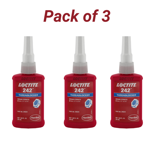LOCTITE 242 MEDIUM STRENGTH - Threadlocker ADHESIVE - 50ML- Pack of 3 ...