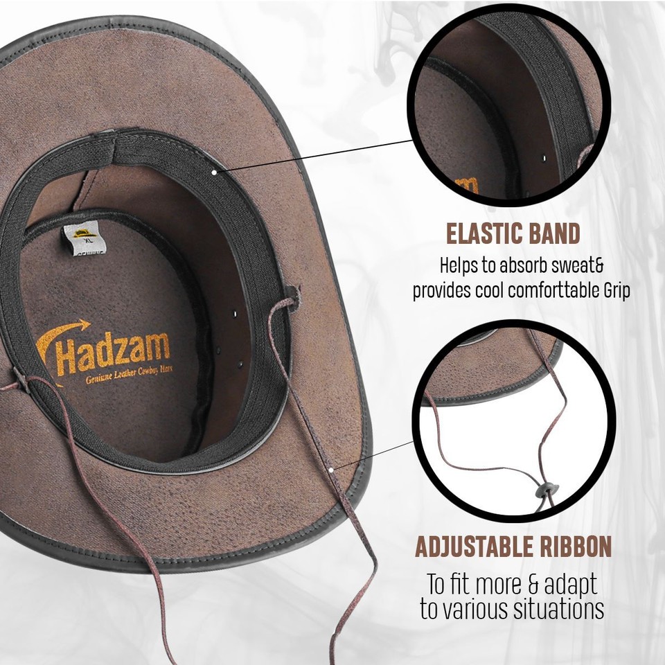 Men and Women Genuine Leather Cowboy Western Hat | eBay