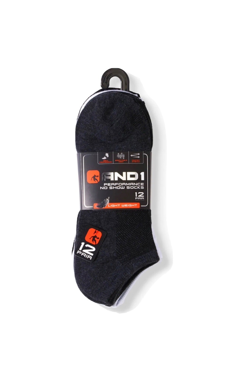 AND1 Men’s Lightweight No Show performance socks 12 pair | eBay