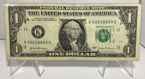 Low, Under 50K, Fancy Serial Number One Dollar Bill K00038860D | eBay
