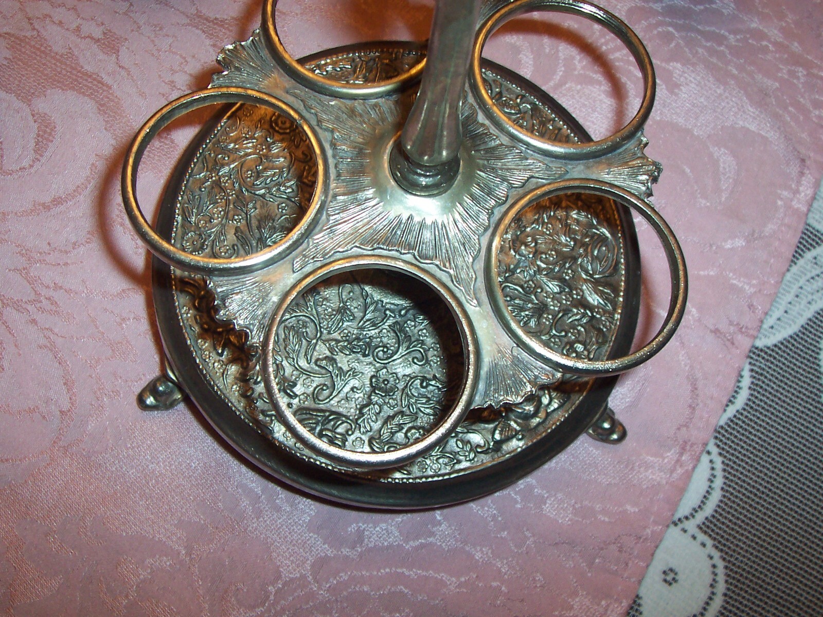 ANTIQUE RubyRED Glass bottles castor set | eBay