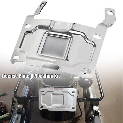 Chrome License Plate Relocation Mount For Harley Softail Custom FXSTC ...