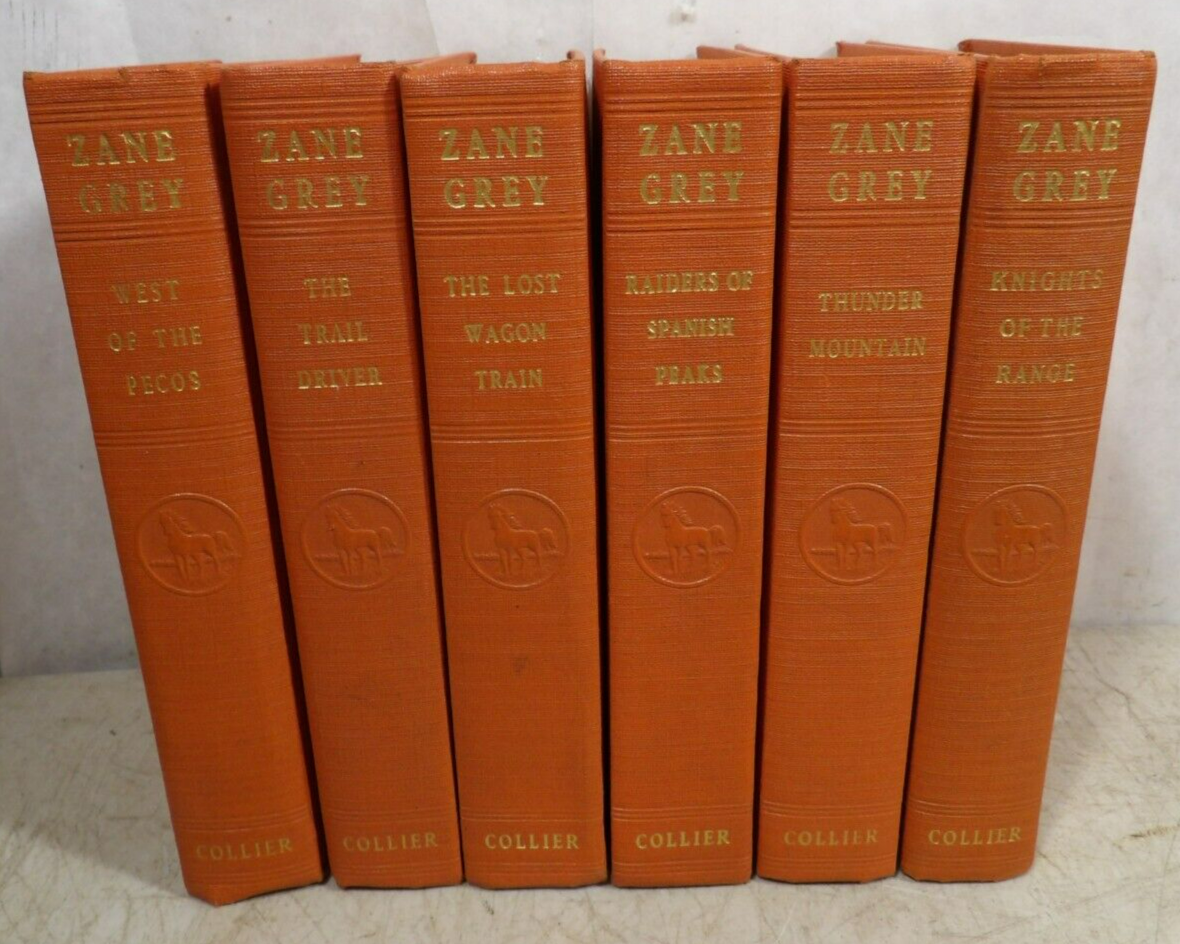 VTG/Antique Zane Grey 1930s 6 Hardcover Books Set Collier | eBay