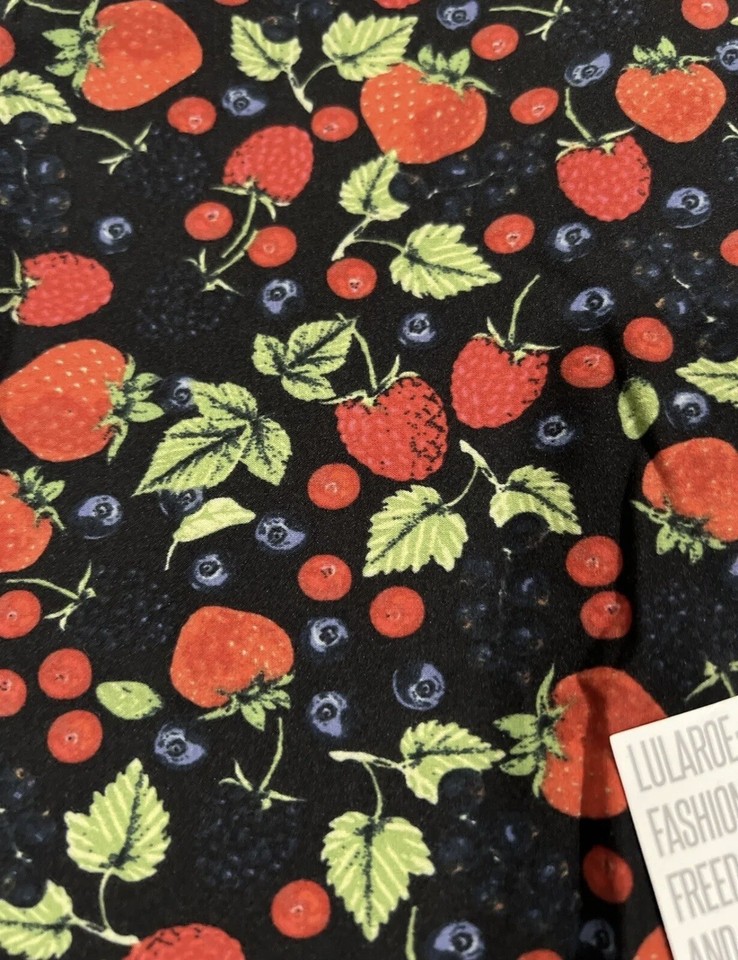 Lularoe OS Leggings one size strawberries strawberry food fruit HTF ...