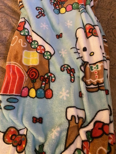 Hello Kitty Christmas Gingerbread Throw 50”x60”Blanket Mint Color | eBay