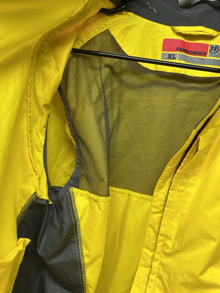 Novara Mens XL Cycling Convertible Jacket Yellow Zip Off Sleeves Wind ...