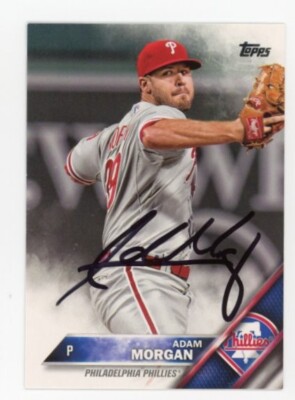 SIGNED BASEBALL CARD AUTO TOPPS 2016 PHILADELPHIA PHILLIES ADAM MORGAN ...