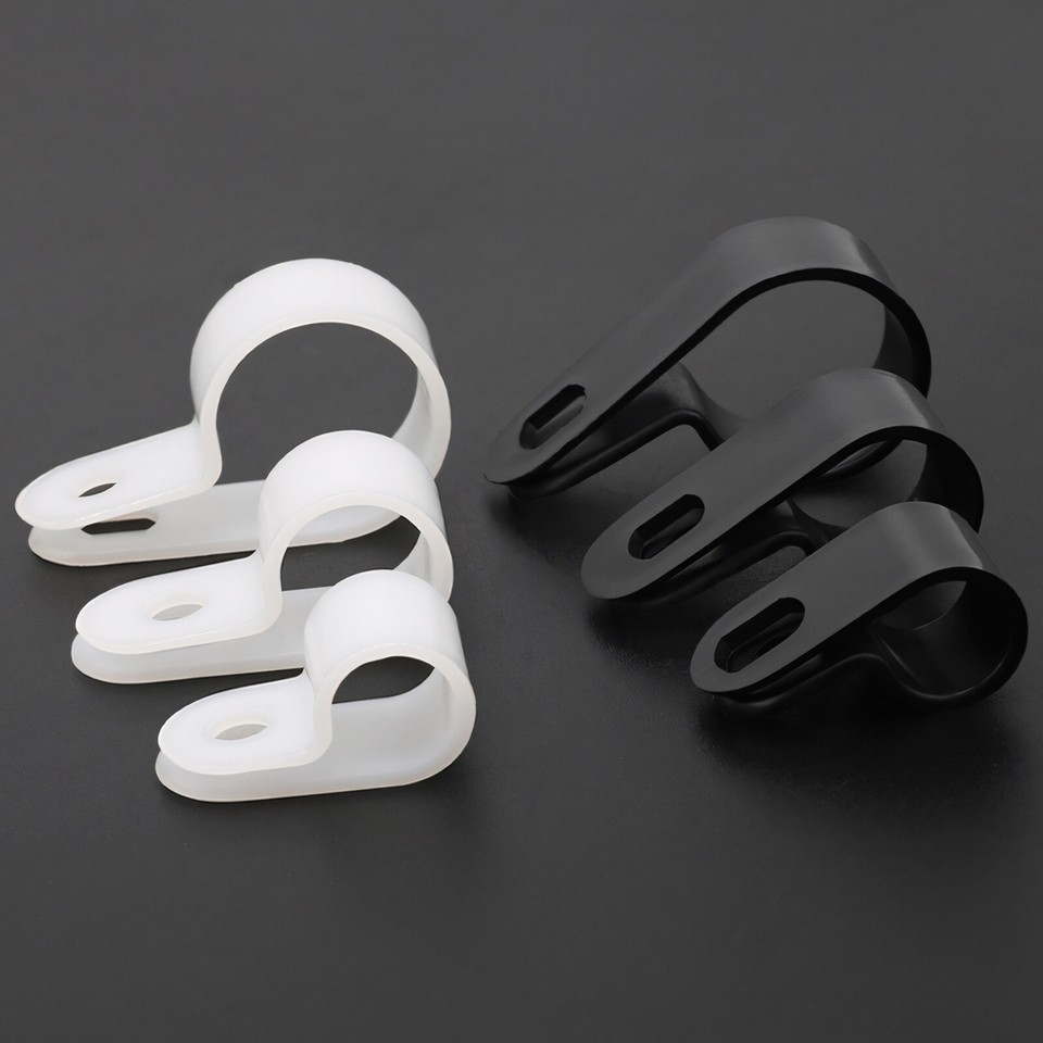 PLASTIC NYLON P CLIPS/CLAMPS FOR FIXING PIPE WIRE CABLE 3.3-31.8mm HOSE ...