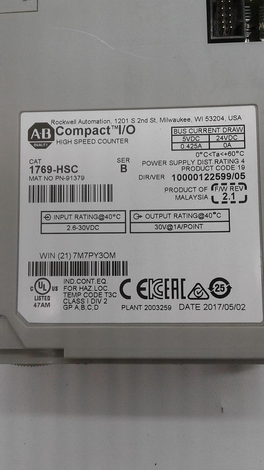 Allen-Bradley Compact I/O High Speed Counter 1769-HSC | eBay