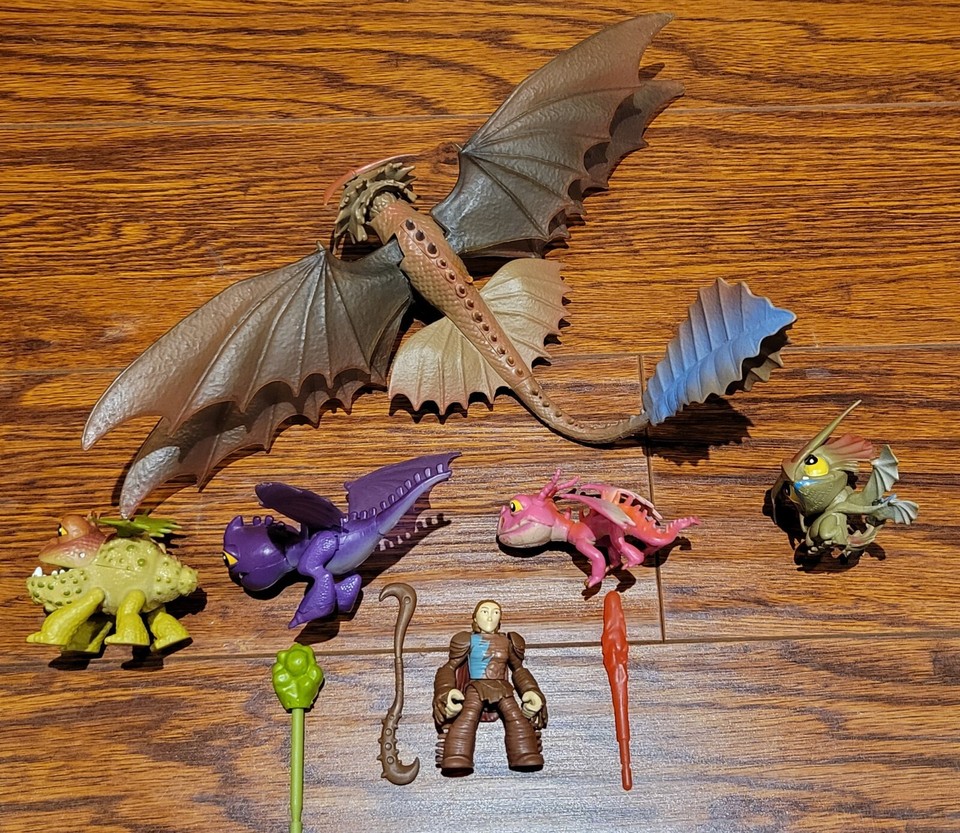 HTTYD Valka & Cloudjumper & Baby Dragons Spin Master Action Mini ...