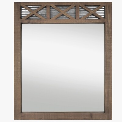 Autumn Alley Large Rustic Farmouse Mirror With Galvanized Accents ...