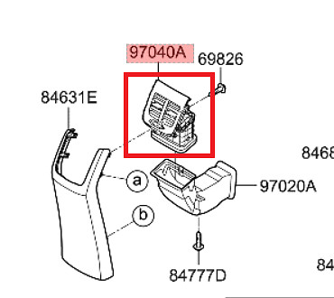 NIRO DE AIR VENTILATOR ASSY-CONSOLE 2016-2022 WAGON 1.6LPETROL-GENUINE ...
