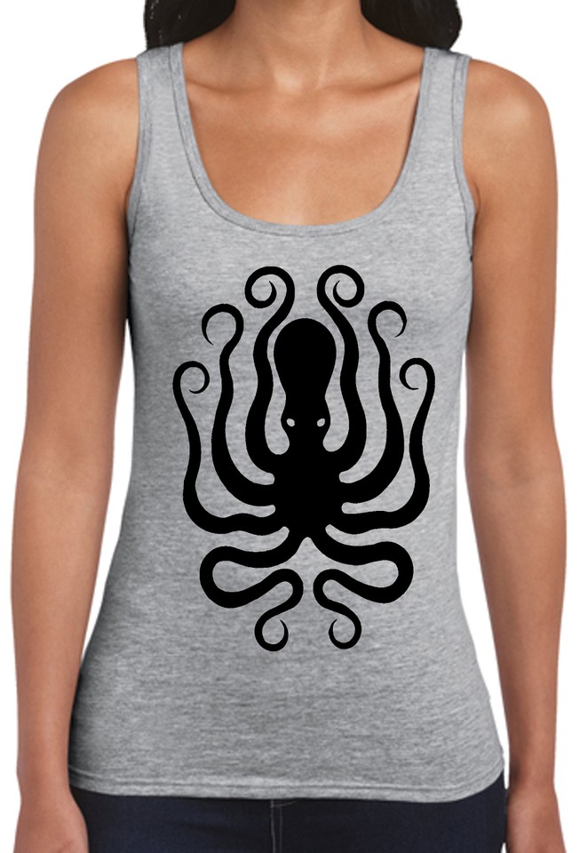 Octopus Squid Scuba T-shirt funny Singlets Hobo Marine Men's Ladies ...