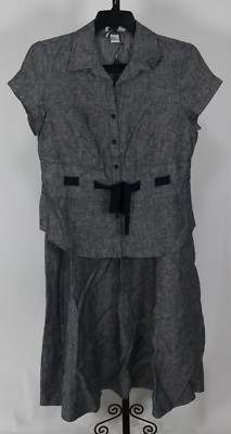 Womens Ladies Carole Little Black 2 Pc Short Sleeve Skirt Suit Size ...