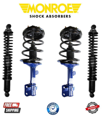 2 Front Complete Strut & 2 Rear Shock Set MONROE For 1999-2004 Honda ...