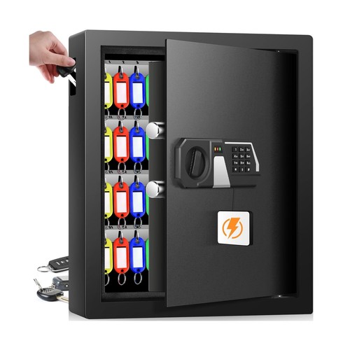 71 Keys Fireproof Key Lock Box, Anti-Theft Key Box Wall Mount with ...