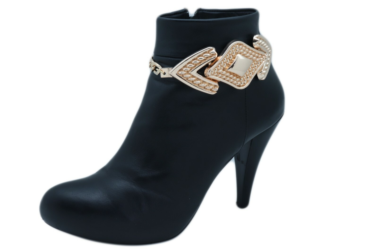 Women Gold Metal Chain Boot Bracelet Western Shoe Arrow Retro 80's ...