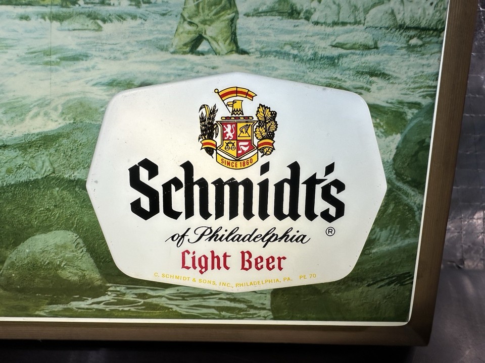Vintage Schmidt’s Beer Trout Fly Fishing Lighted Transparency Sign | eBay