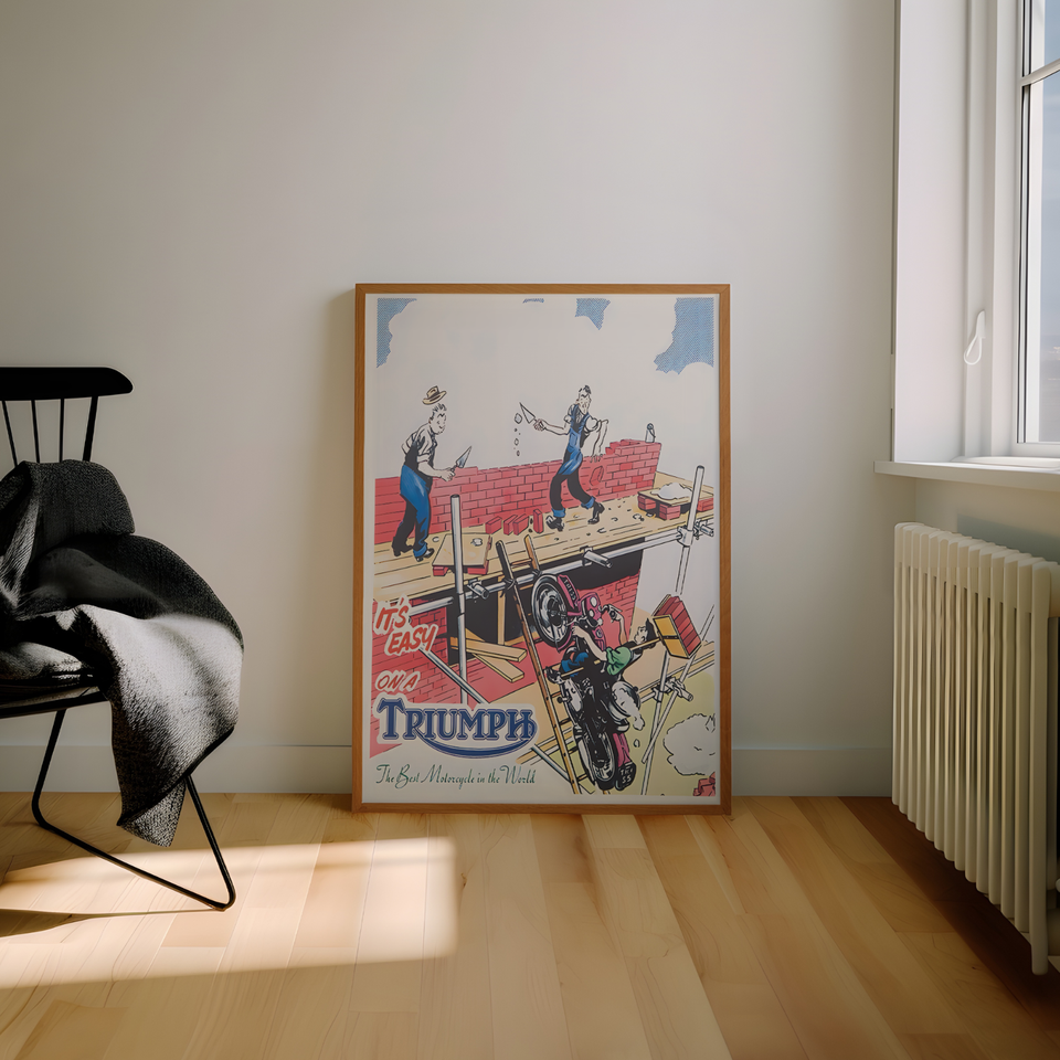 Triumph Motorcycle Wall Art - Funny Vintage Poster - 12X16/16X20/18X24 ...