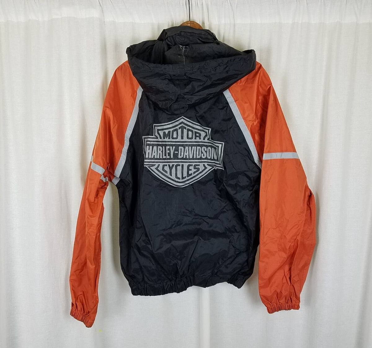 Harley Davidson Windbreaker Full Zip Up Nylon PVC Rain Harley Davidson Windbreaker Full Zip Up Nylon PVC Rain