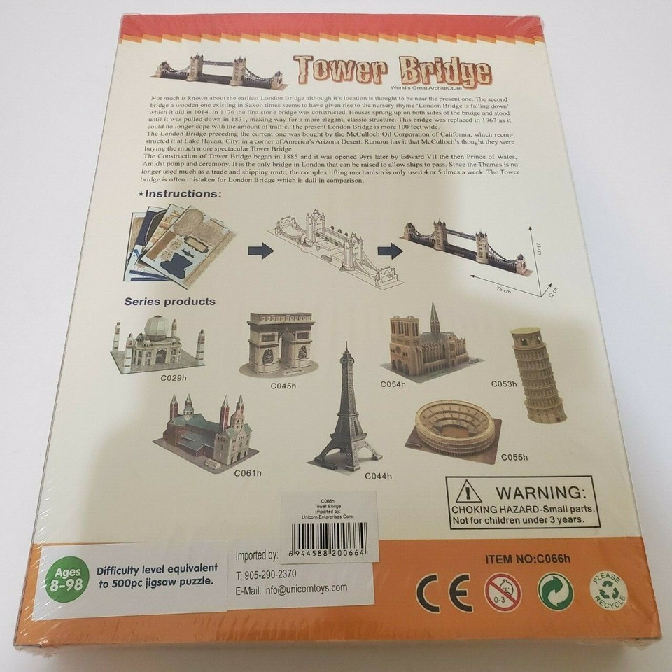 CubicFun 3D Puzzle MC066H Tower Bridge,Architecture/Building Jigsaws ...