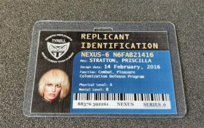 Blade Runner ID Badge-Replicant Identification Priscilla Stratton ...
