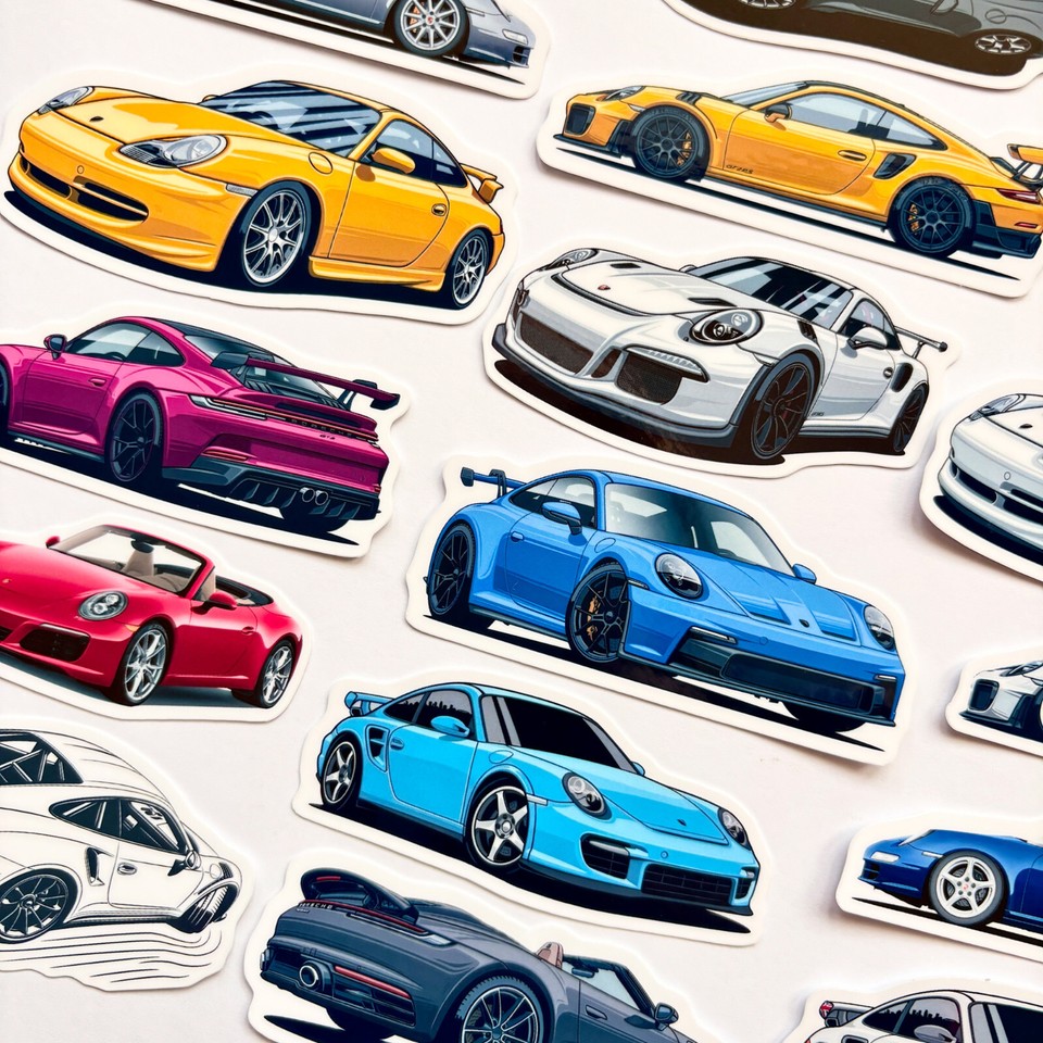 Decal Vinyl Stickers Water-cooled Porsche 911 930 964 993 for Laptop ...