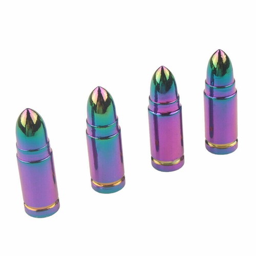 4x Rainbow Bullet Car Truck Air Port Cover Tire Rim Valve Wheel Stem ...