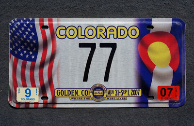 2007 GOLDEN Colorado ALPCA Convention License Plate # 77 - AMERICAN ...