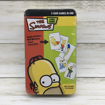 2005 Rose Art The Simpsons 3 Card Games In One Tin Bad Memory Cheat ...